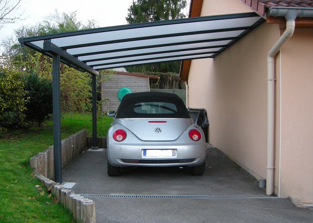 Carport aluminium à toit plat